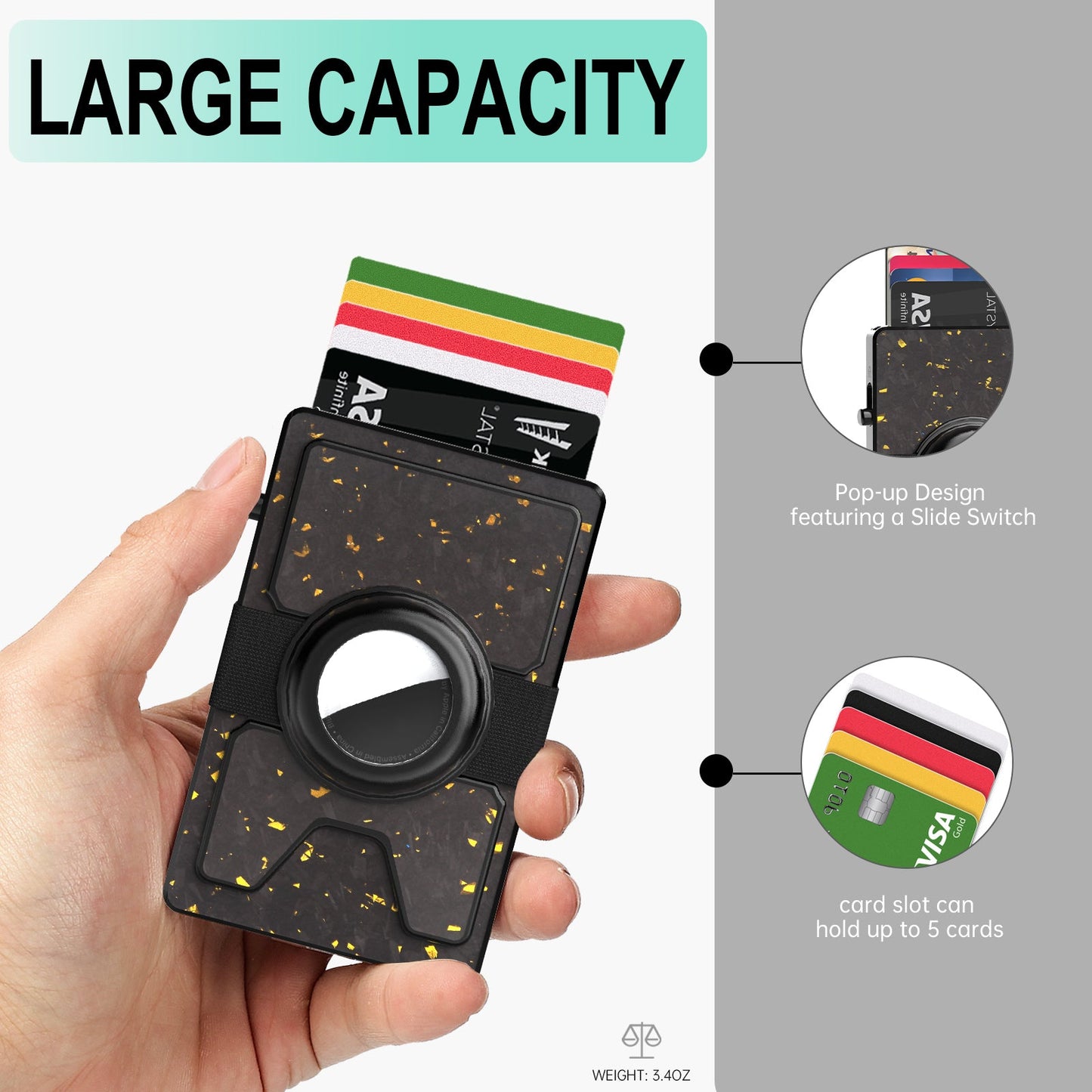 TOYFID Best Pop Up RFID Mens Wallet forged Carbon Fiber Minimalist Ama ...